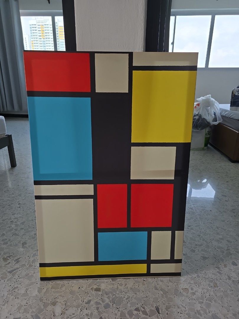 Abstract Geometric Painting - Modern Art 90cm x 60cm, Hobbies & Toys ...