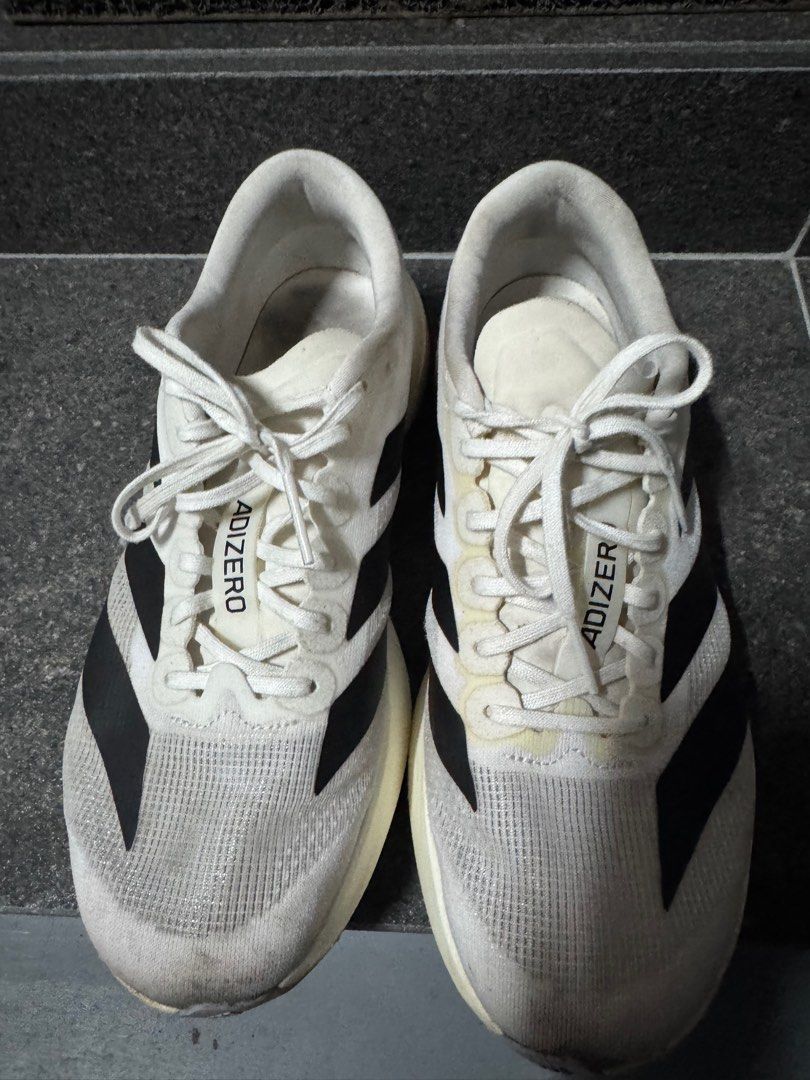 Adidas Adizero Pro Running Shoes - White/Black, Men's Fashion, Footwear ...