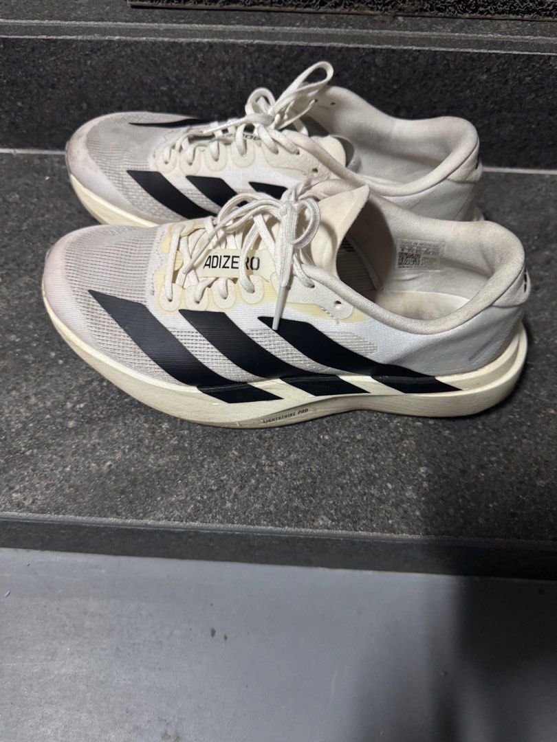 Adidas Adizero Pro Running Shoes - White/Black, Men's Fashion, Footwear ...