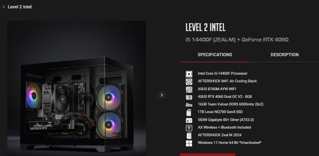 Aftershock Intel Gaming PC - i5 14400F + RTX 4060, Computers & Tech ...