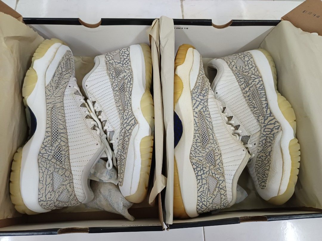 Air Jordan 11 Retro Low - White/Cement Grey, Men's Fashion, Footwear ...