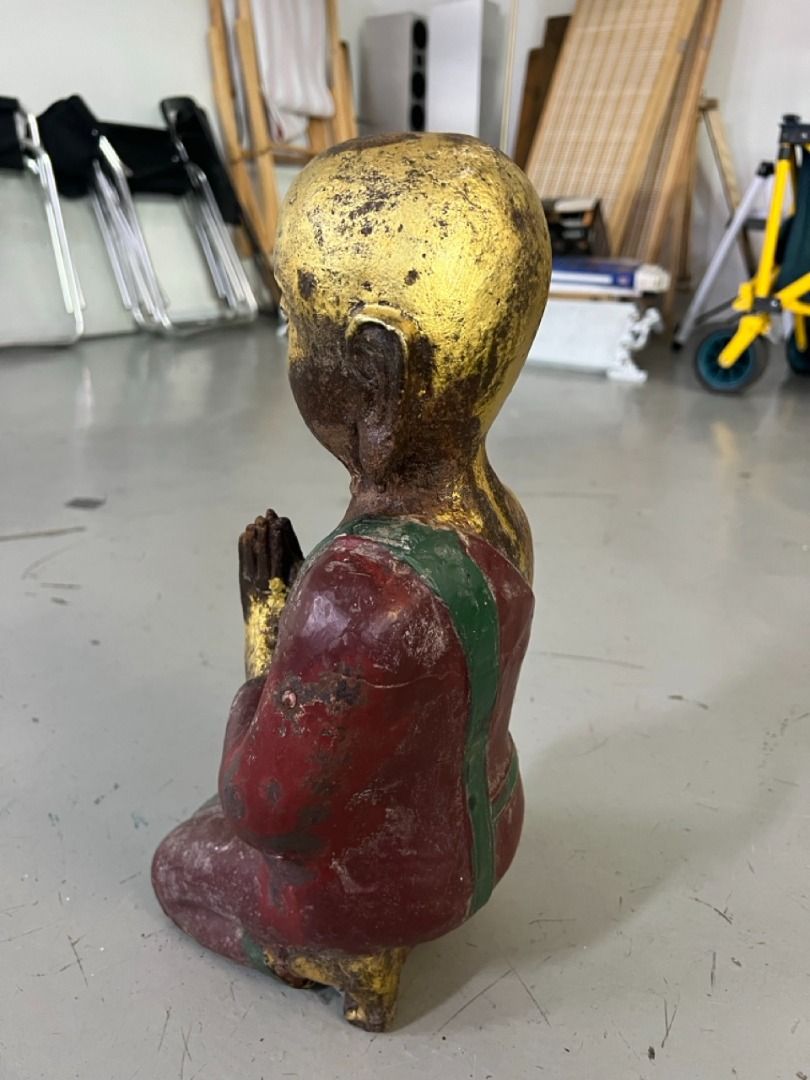 Antique Kneeling Monk Statue, Furniture & Home Living, Home Decor ...