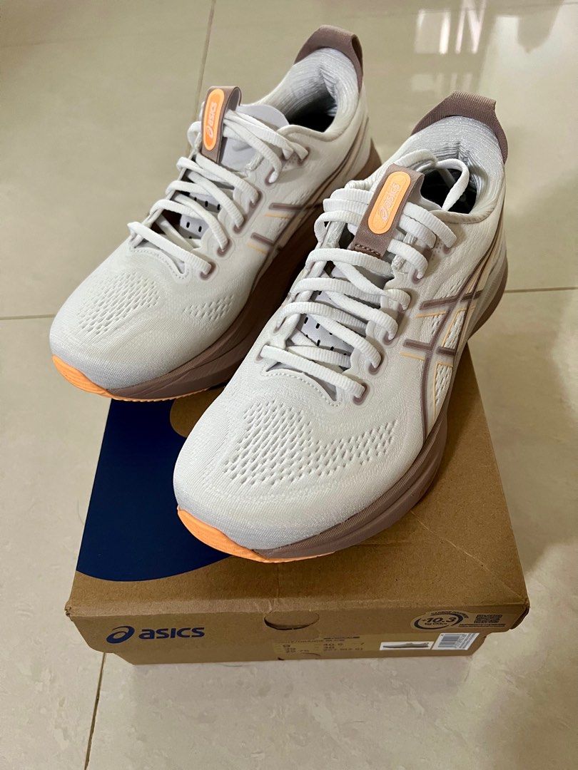 Asics Gel-Kayano 32 Running Shoes - White/Orange Glow, Women's Fashion ...