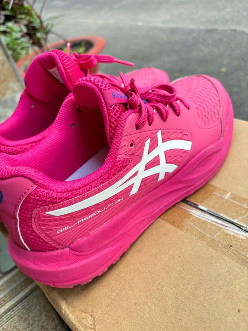 Asics Gel-Resolution Pink Tennis Shoes, Women's Fashion, Footwear ...