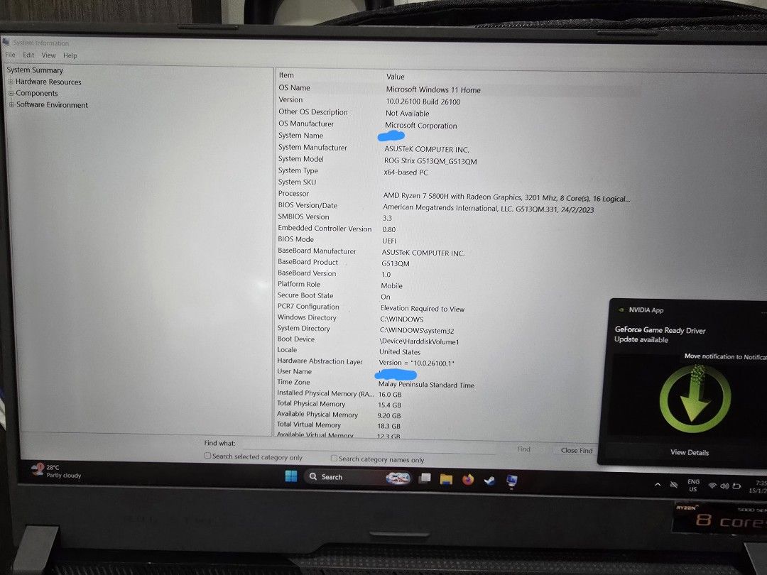 ASUS ROG Strix G15 AMD Ryzen 7 Gaming Laptop, Computers & Tech, Laptops ...