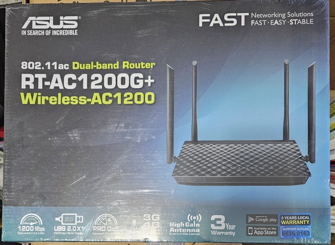 ASUS RT-AC1200G+ Wireless-AC1200 Dual-Band Router, Computers & Tech ...