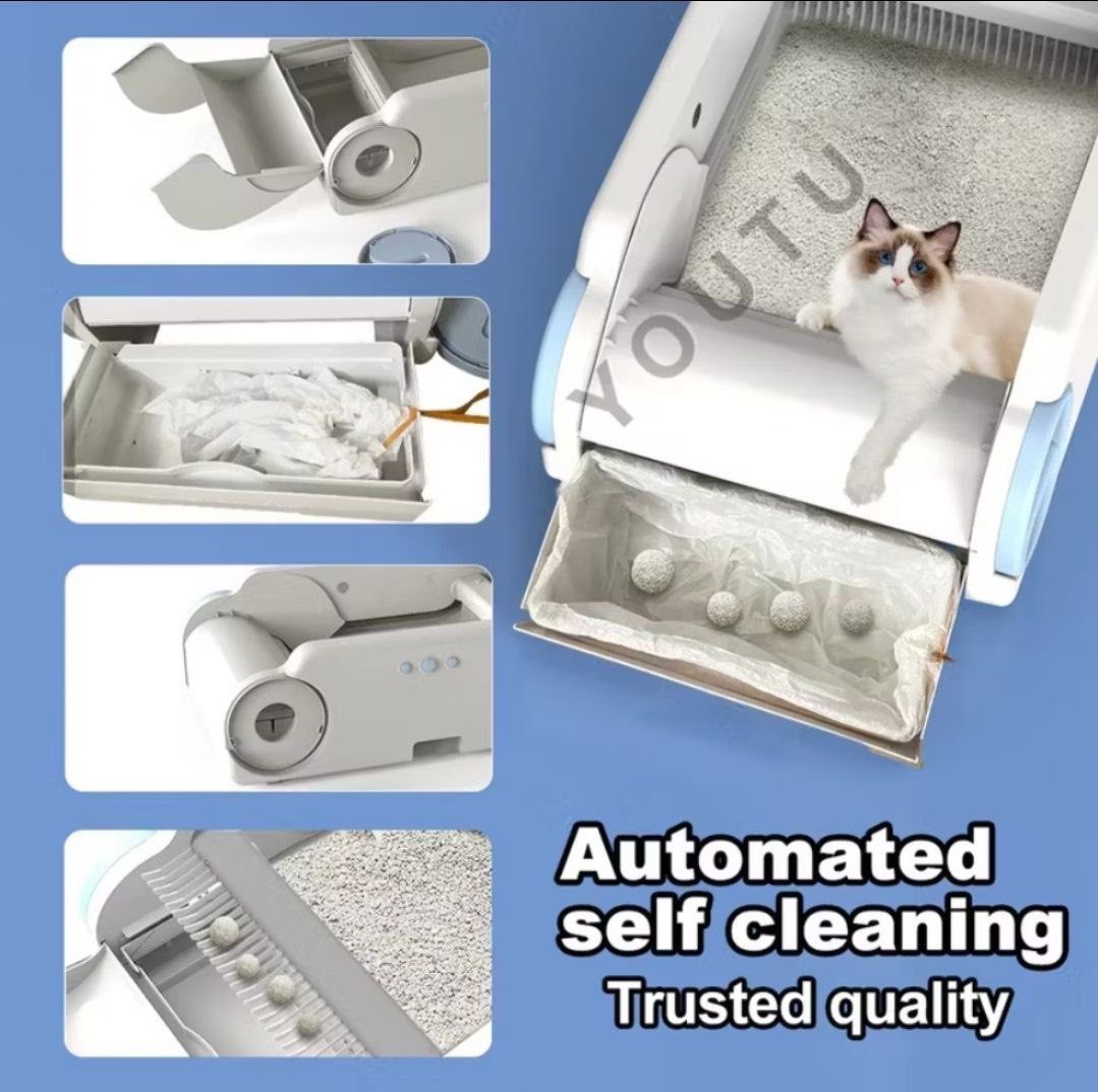 Automated Self-Cleaning Cat Litter Box, Pet Supplies, Homes & Other Pet ...