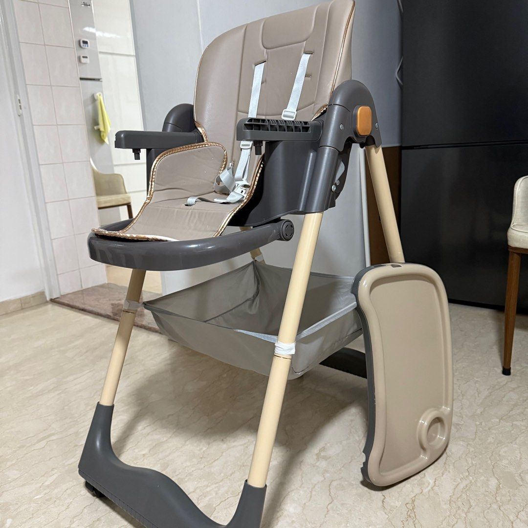 Baby / Infant / toddler High Chair with wheels, adjustable backrest ...