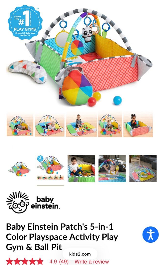 Baby Einstein Patch's 5-in-1 Color Playspace Activity Play Gym & Ball ...