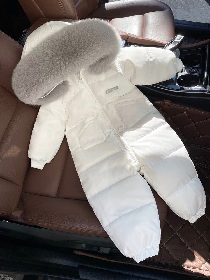 Kid Snowsuit with Fur Hood, Babies & Kids, Babies & Kids Fashion on ...