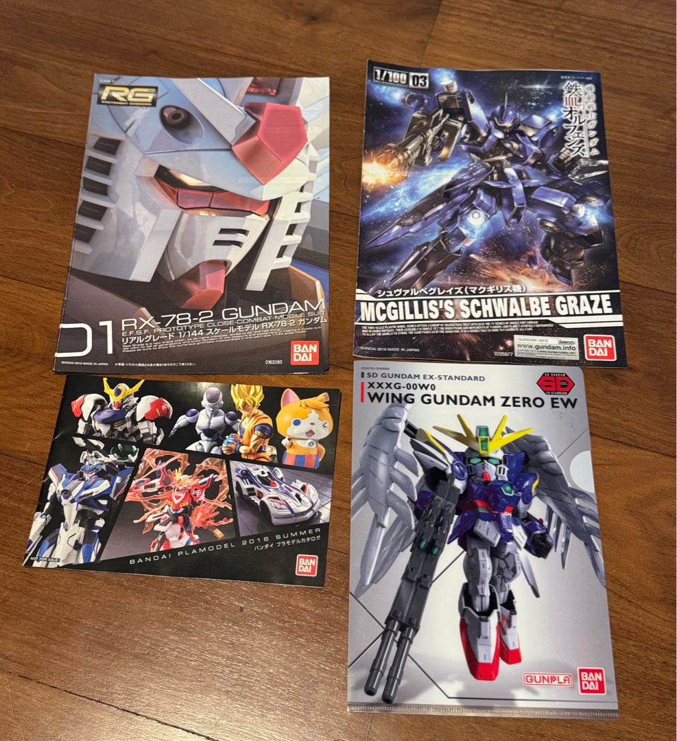 Bandai Gundam - RX-78-2 and Schwalbe Graze instructions, Wing Zero EW ...