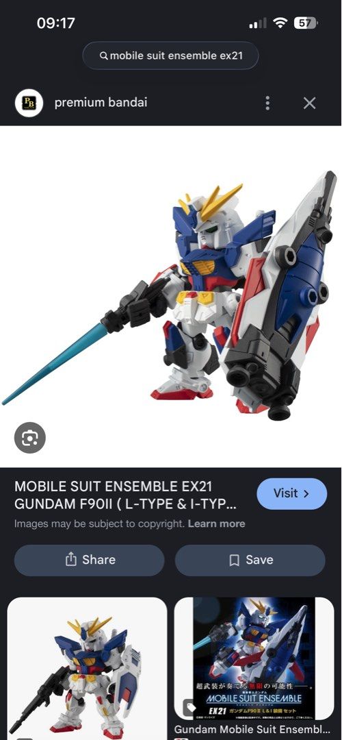 Bandai Mobile Suit Ensemble EX21 Gundam F90II L & I Type Set, Hobbies ...