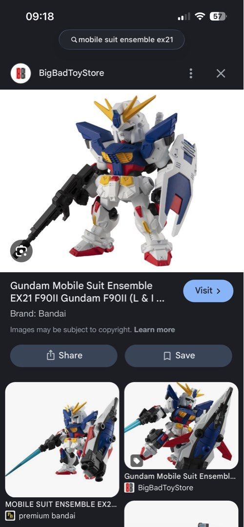 Bandai Mobile Suit Ensemble EX21 Gundam F90II L & I Type Set, Hobbies ...