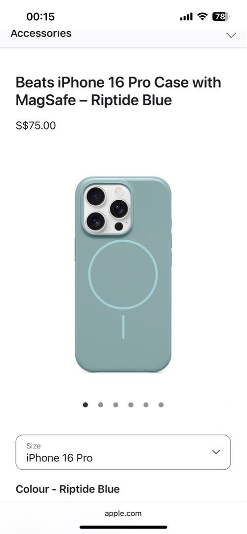 Beats iPhone 16 Pro Case with MagSafe - Riptide Blue, Mobile Phones ...