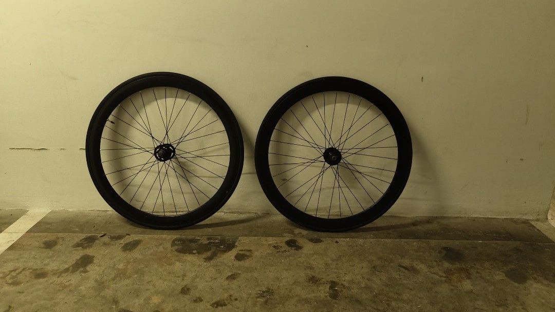 Black Road Bike Wheelset, Sports Equipment, Bicycles & Parts, Parts ...