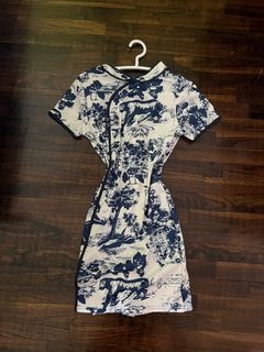 Red and White Checkered Cheongsam with B&W Polka Dots Trimmings, Women ...