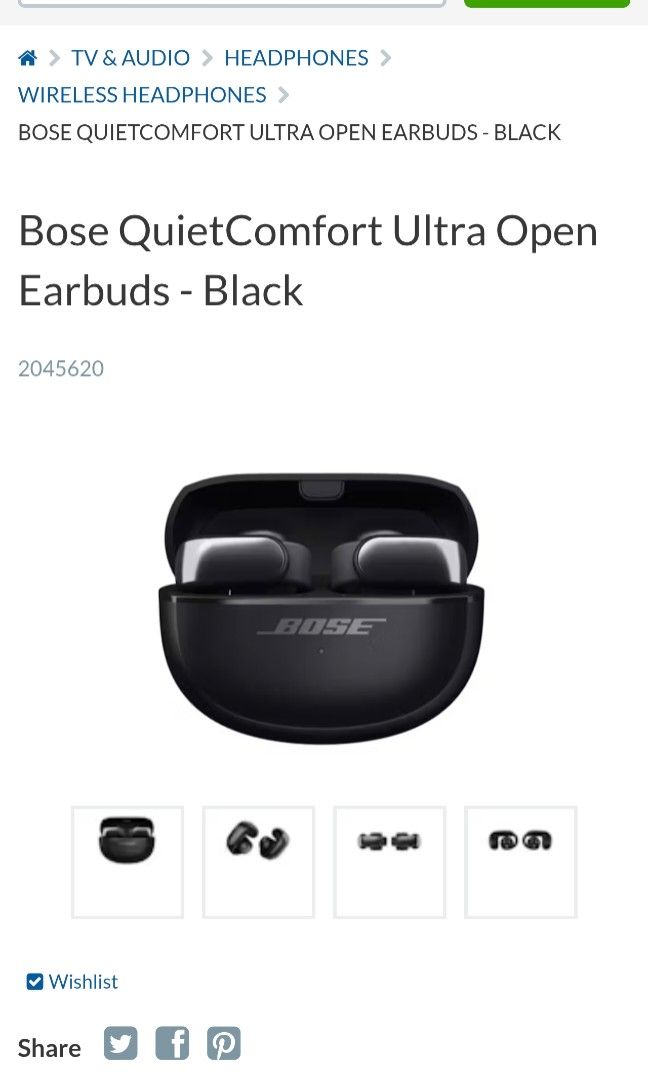 Bose Ultra Open Earbuds - Black, Audio, Earphones on Carousell