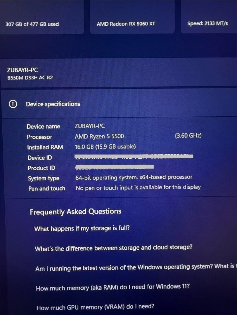 (BOUGHT DEC 2025) Gaming PC - Ryzen 5 5500 + RX 6600 XT , 16GB DDR4 RAM ...