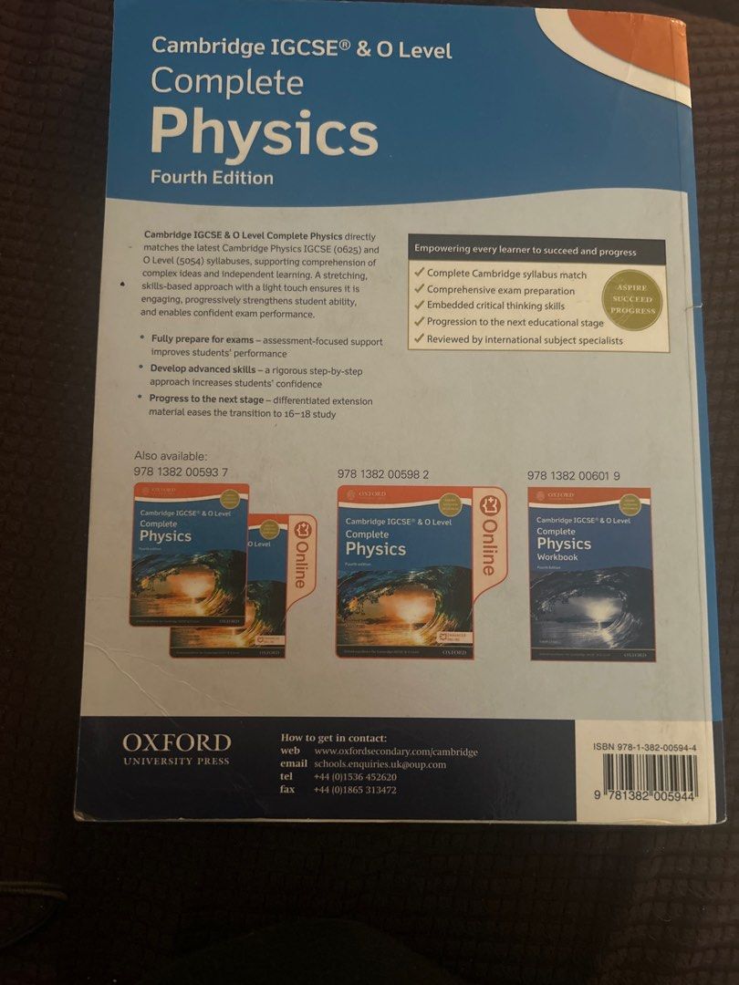 Cambridge IGCSE & O Level Complete Physics Textbook, Hobbies & Toys, Books & Magazines ...