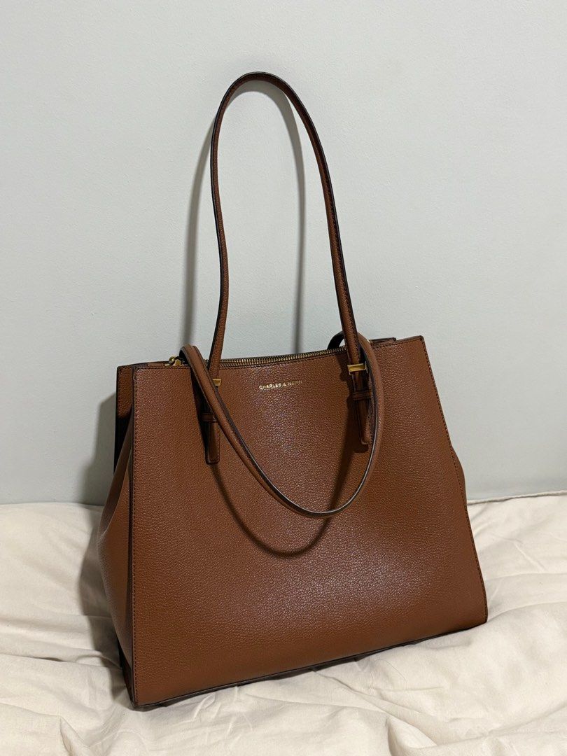 Charles & Keith Sansa Tote Bag - Chocolate, Women's Fashion, Bags ...