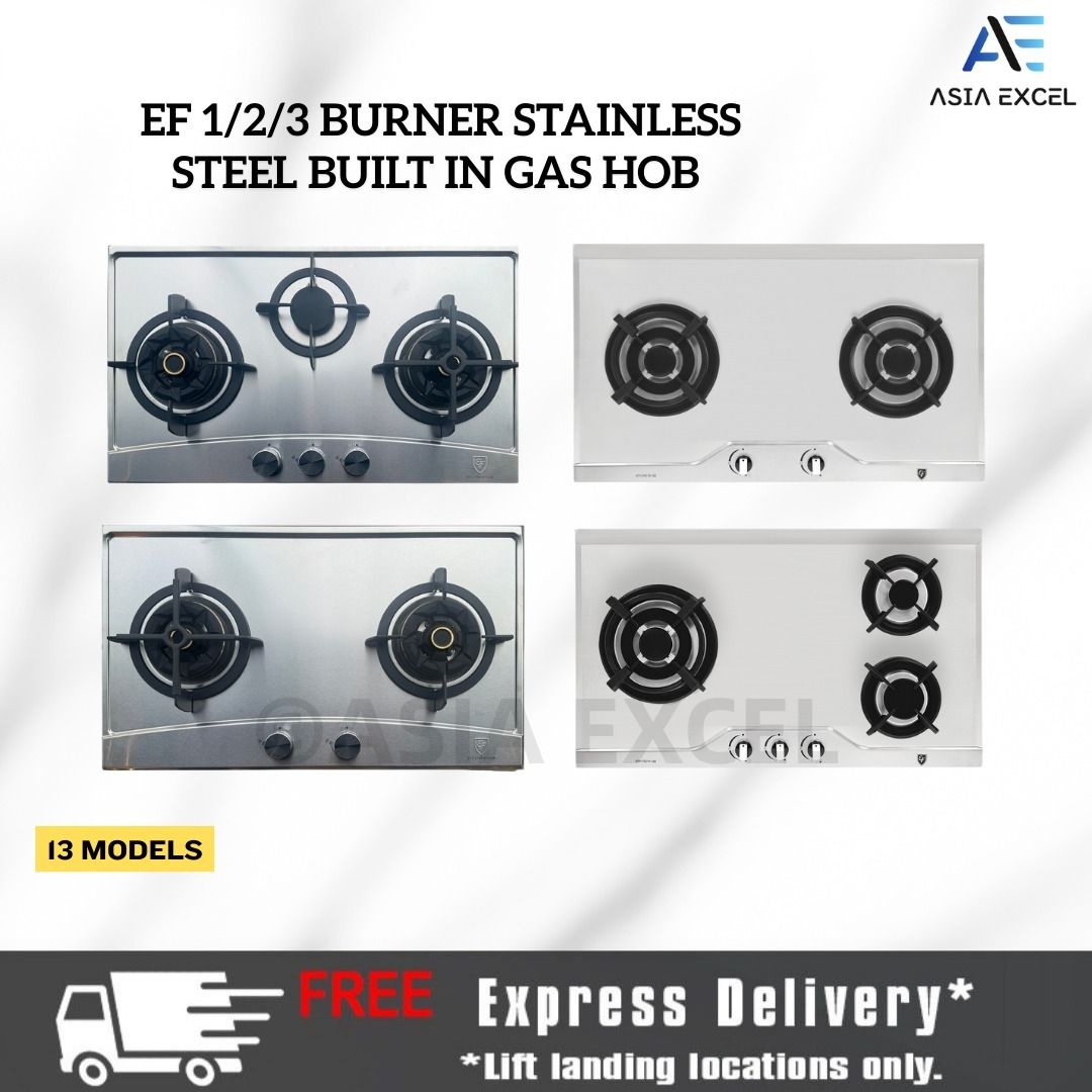 *CHEAPEST* EF 1/2/3 BURNER STAINLESS STEEL BUILT IN GAS HOB - 12 MULTI ...