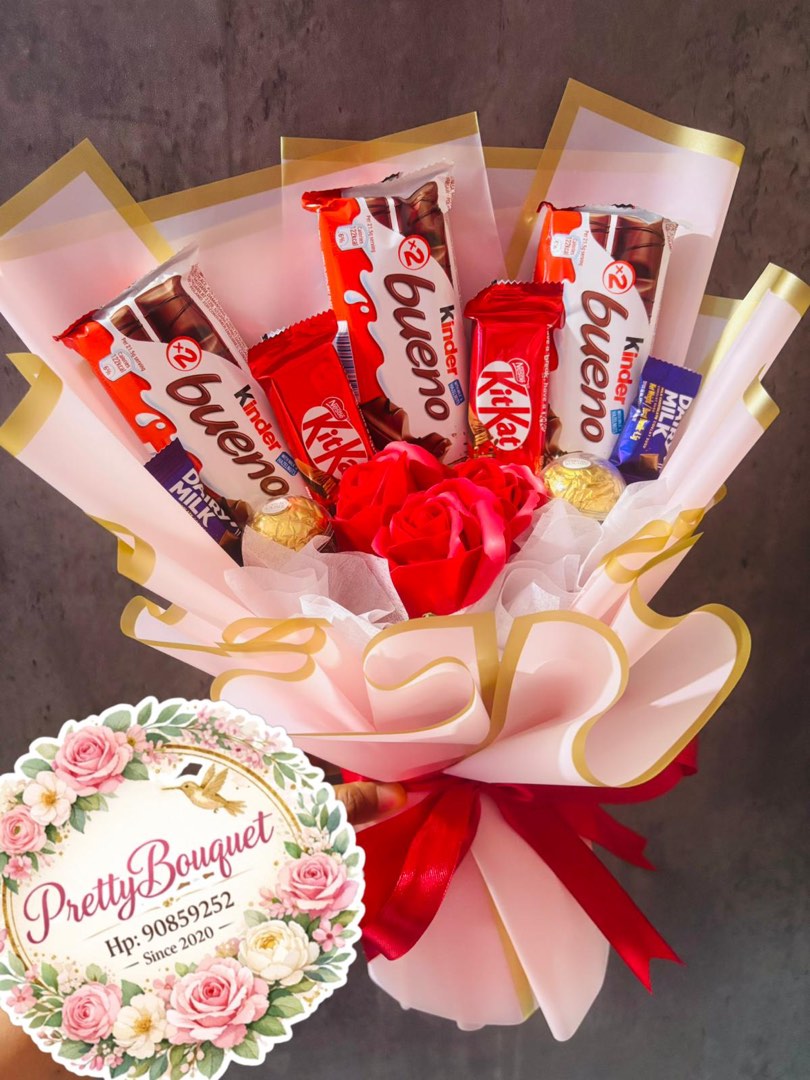 Chocolate Bouquet - Kinder Bueno, Kit Kat, Ferrero Rocher, Hobbies ...