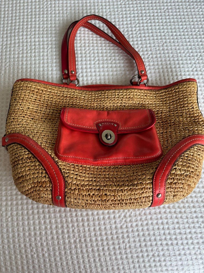 Coach Straw Tote Bag, Women's Fashion, Bags & Wallets, Tote Bags on ...