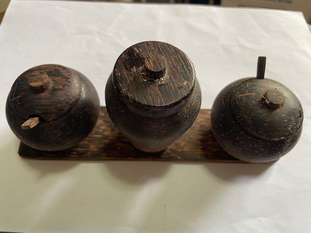 Coconut shell spice container, Furniture & Home Living, Kitchenware ...