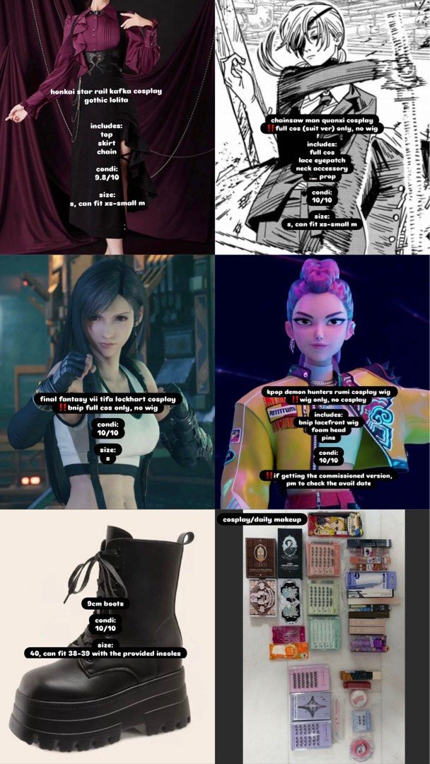 cosplay mass clearance quanxi kafka rumi tifa boots makeup chainsaw man ...