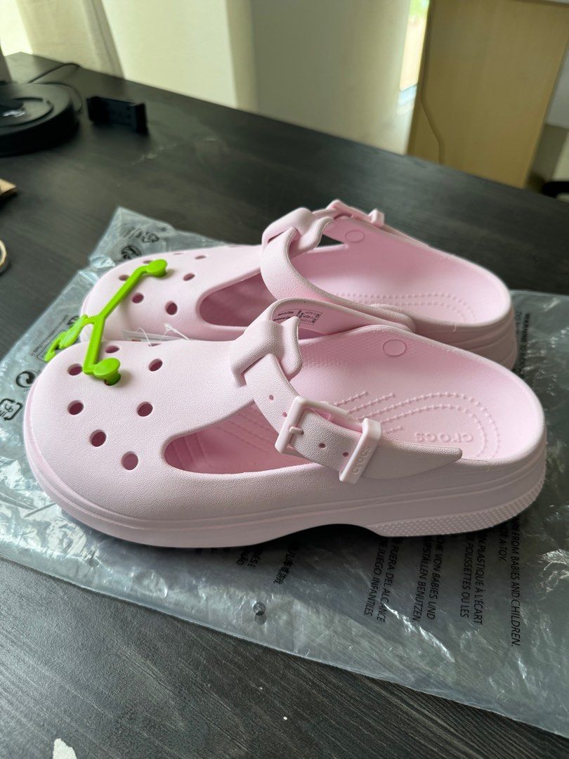 Crocs Mary Jane - Pink Milk, Women's Fashion, Footwear, Sandals on ...