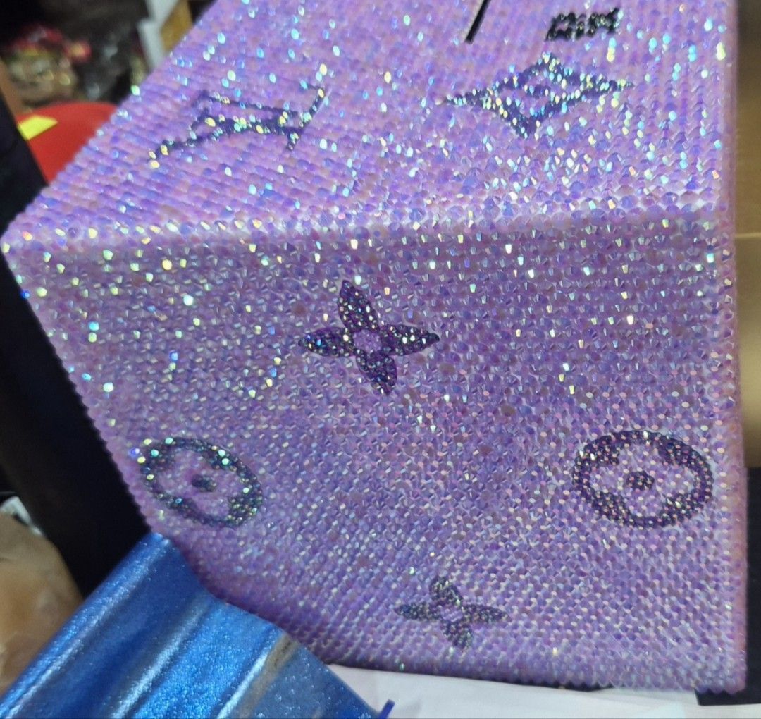 Custom Bedazzled Safe Box - Purple, Furniture & Home Living, Security ...