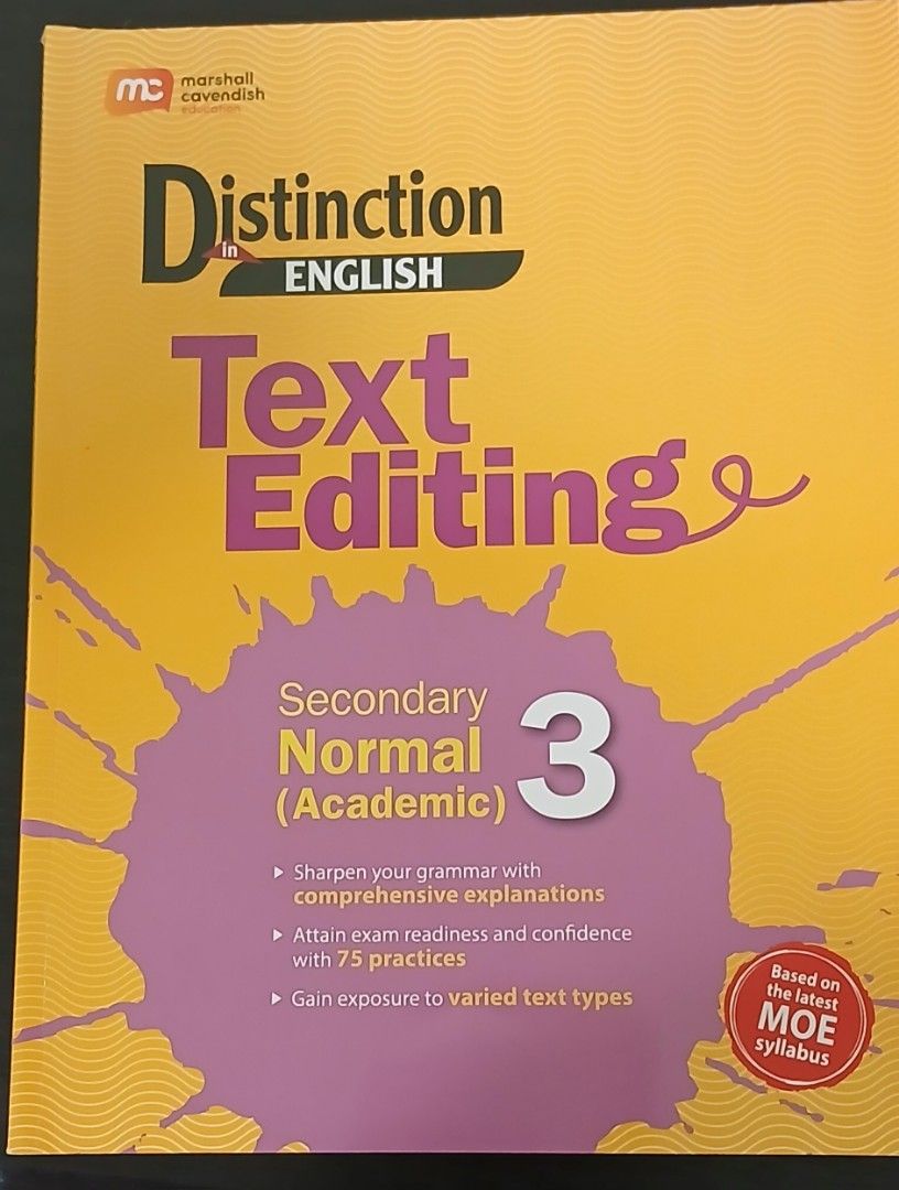 Distinction in English Text Editing Secondary 3, Hobbies & Toys, Books ...