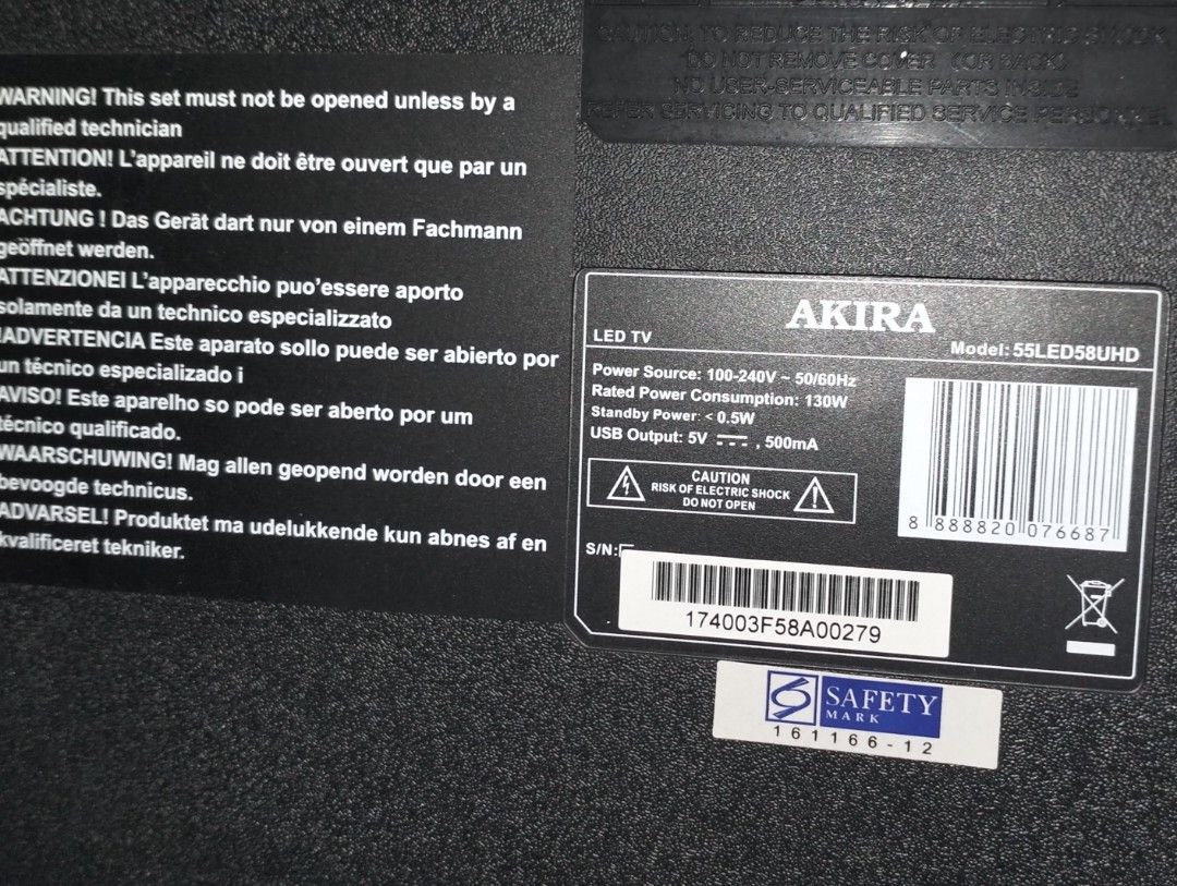 Faulty Spoilt 55″ Akira Smart TV - Good for Accessories/Parts, TV ...