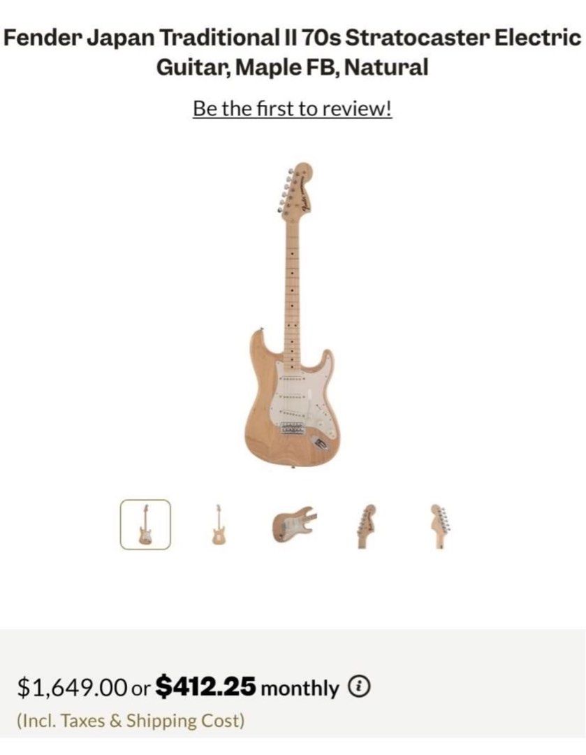 Fender Japan Traditional II 70s Stratocaster Electric Guitar, Hobbies ...