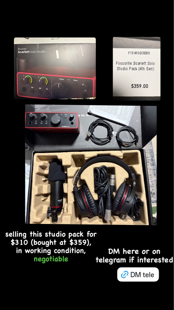 Focusrite Scarlett Solo Studio Pack (4th Gen), Hobbies & Toys, Musical Instruments on Carousell