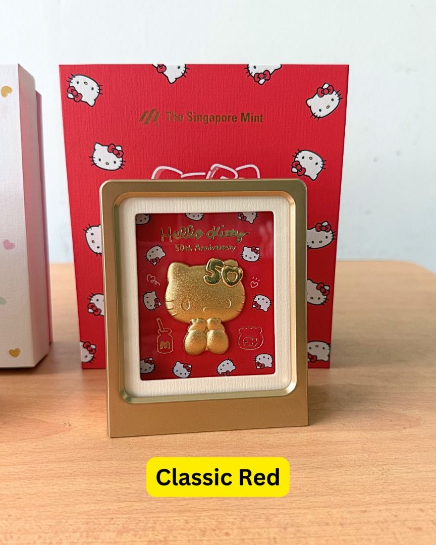 Sanrio Hello Kitty 50th Anniversary 24K Gold Foil in Frame | The ...