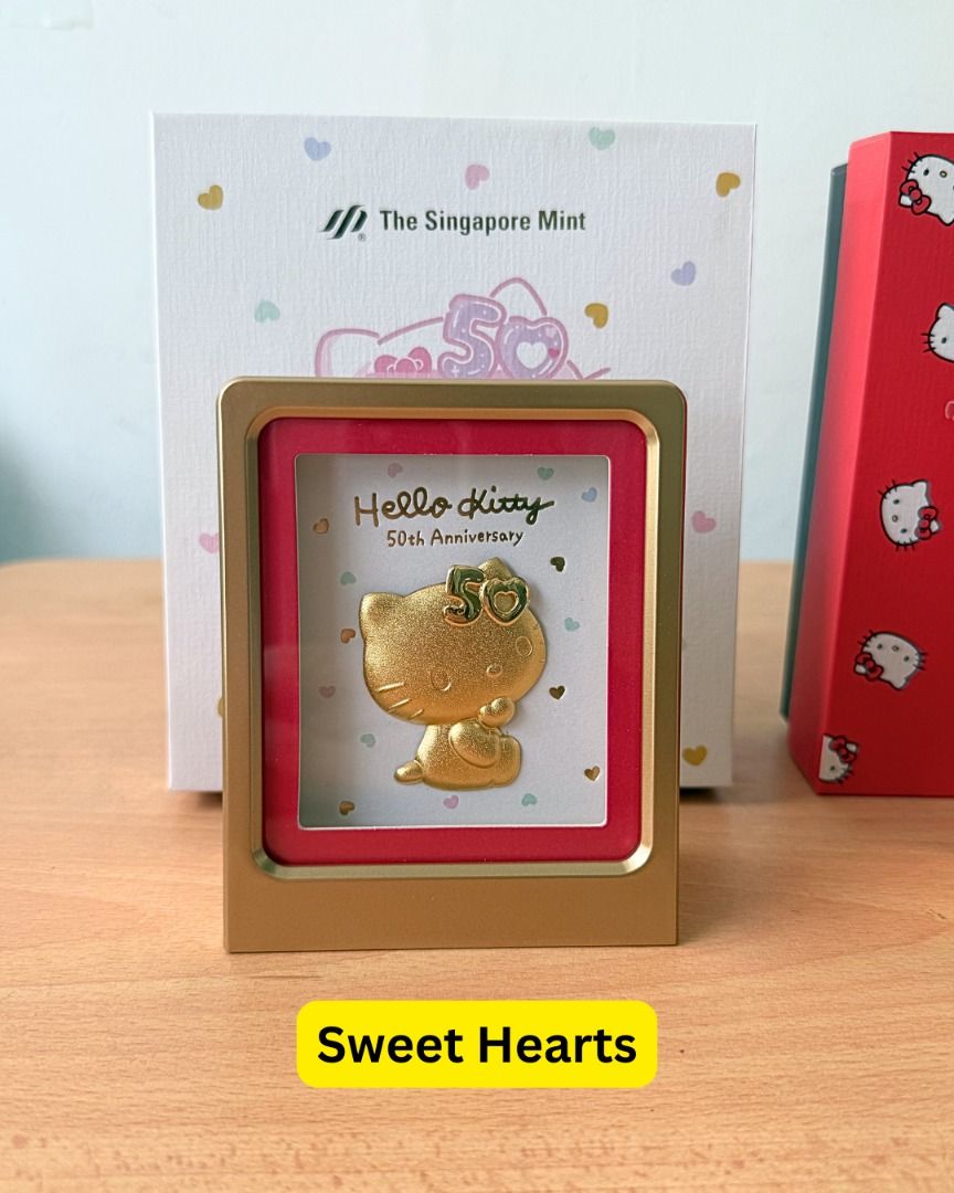 Sanrio Hello Kitty 50th Anniversary 24K Gold Foil in Frame | The ...