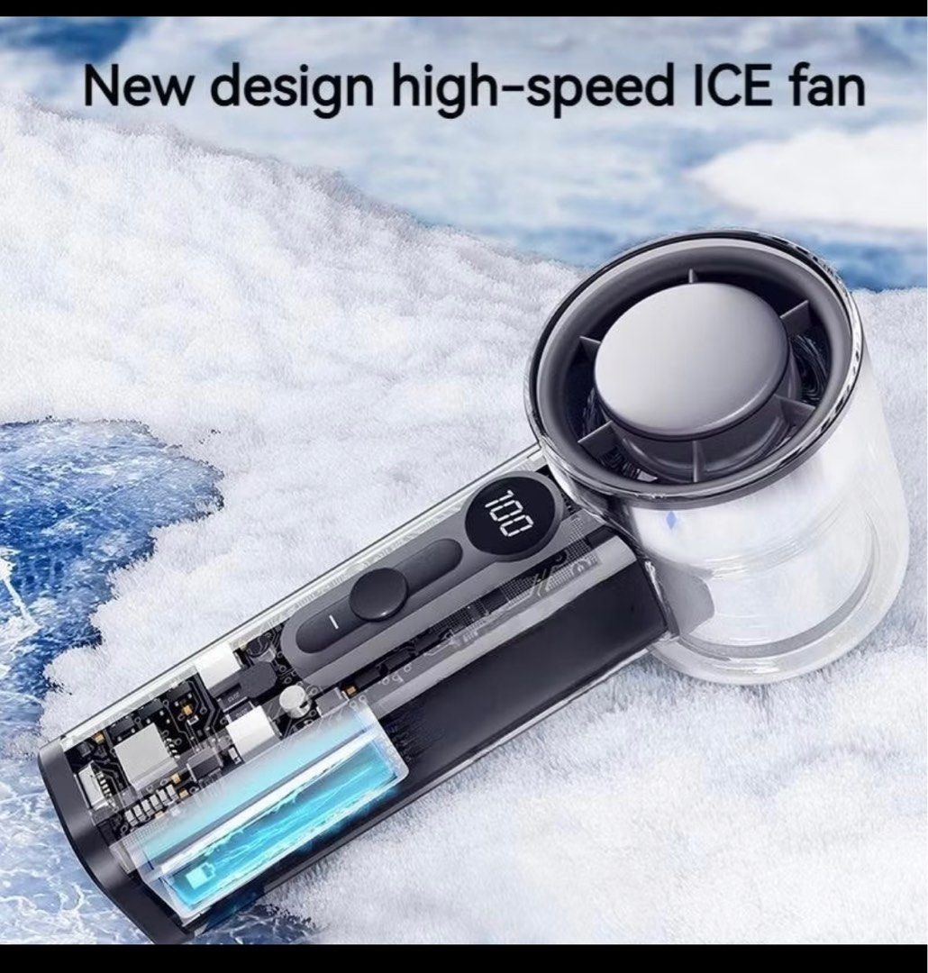 High-Speed X05 Handheld Ice Compress Fan Digital Display Turbine Wind ...