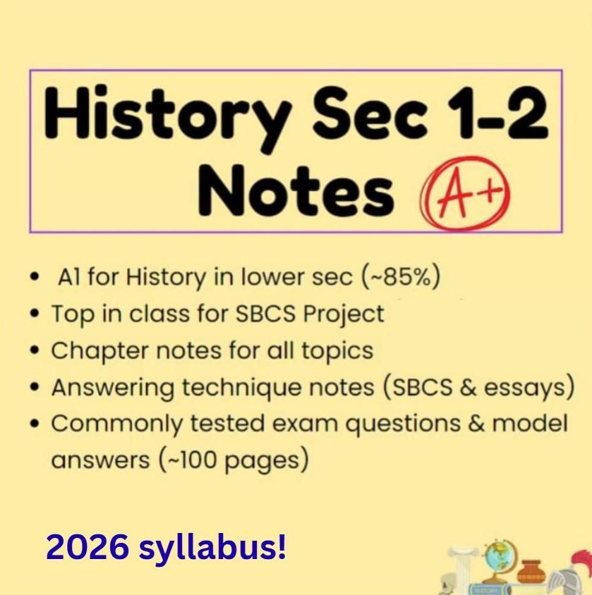 History notes secondary 1 and 2 sec 1 and 2 (2026 syllabus) made by top ...