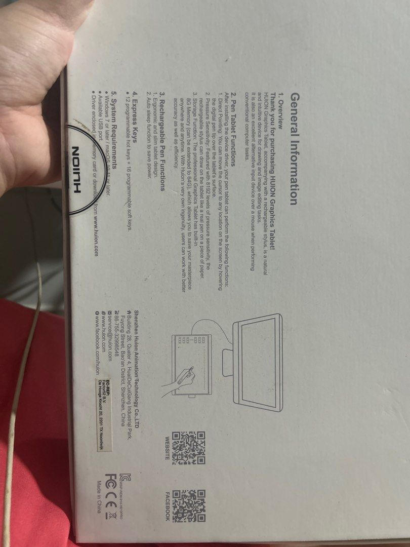 Huion 1060 Plus Graphics Tablet, Computers & Tech, Parts & Accessories ...