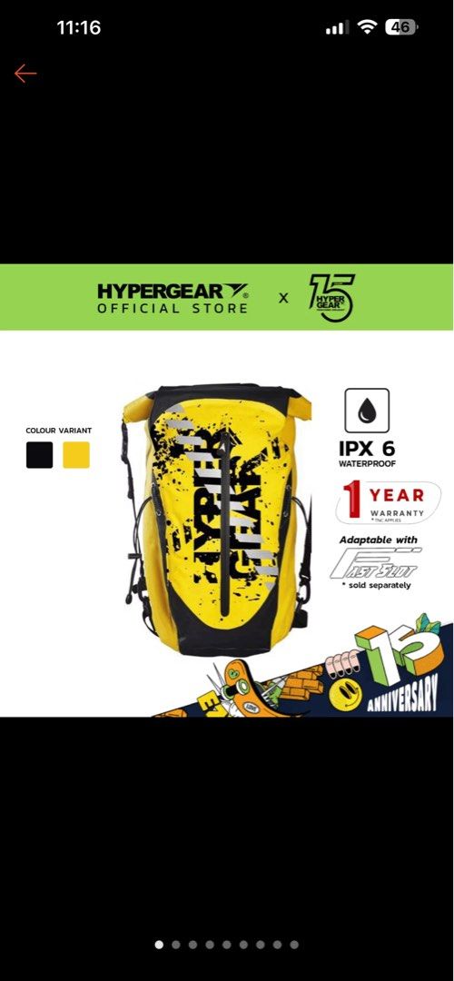Hypergear Beg Galas Kalis Air Pro Gold 30L, Men's Fashion, Bags ...