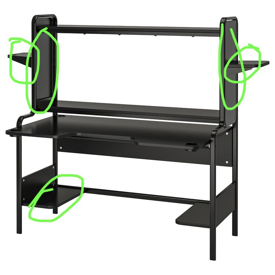 IKEA Fredde Gaming Desk, Furniture & Home Living, Furniture, Tables ...