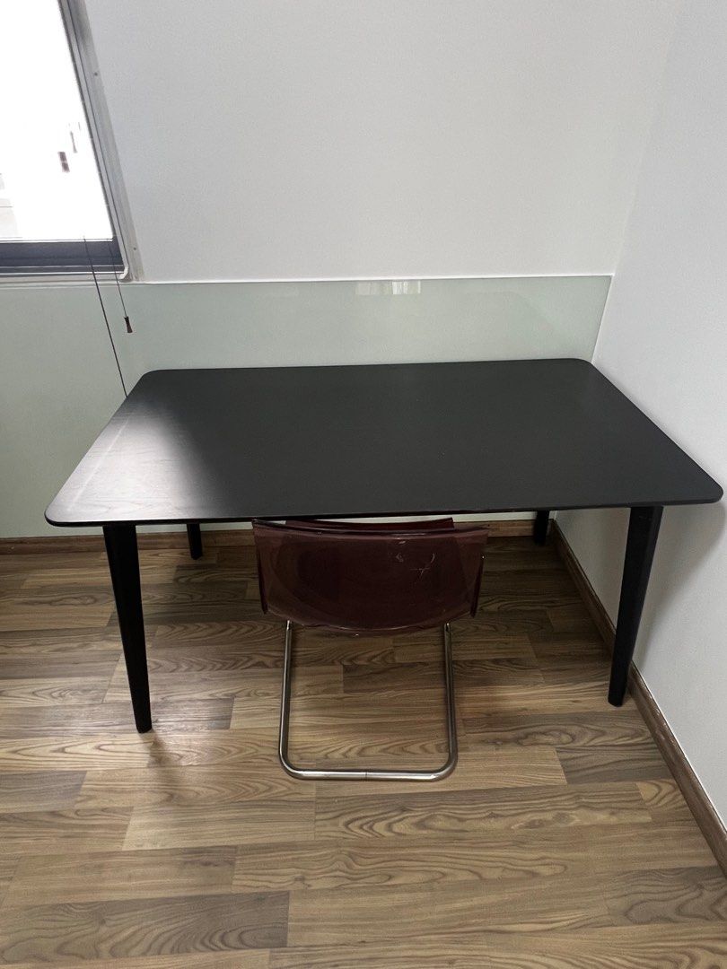 IKEA LISABO Table - Black/Ash Veneer, Furniture & Home Living ...