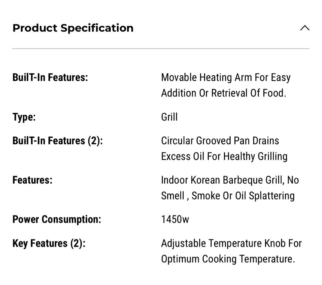 K-Grill KG338IG Infrared Smokeless Grill, TV & Home Appliances, Kitchen ...