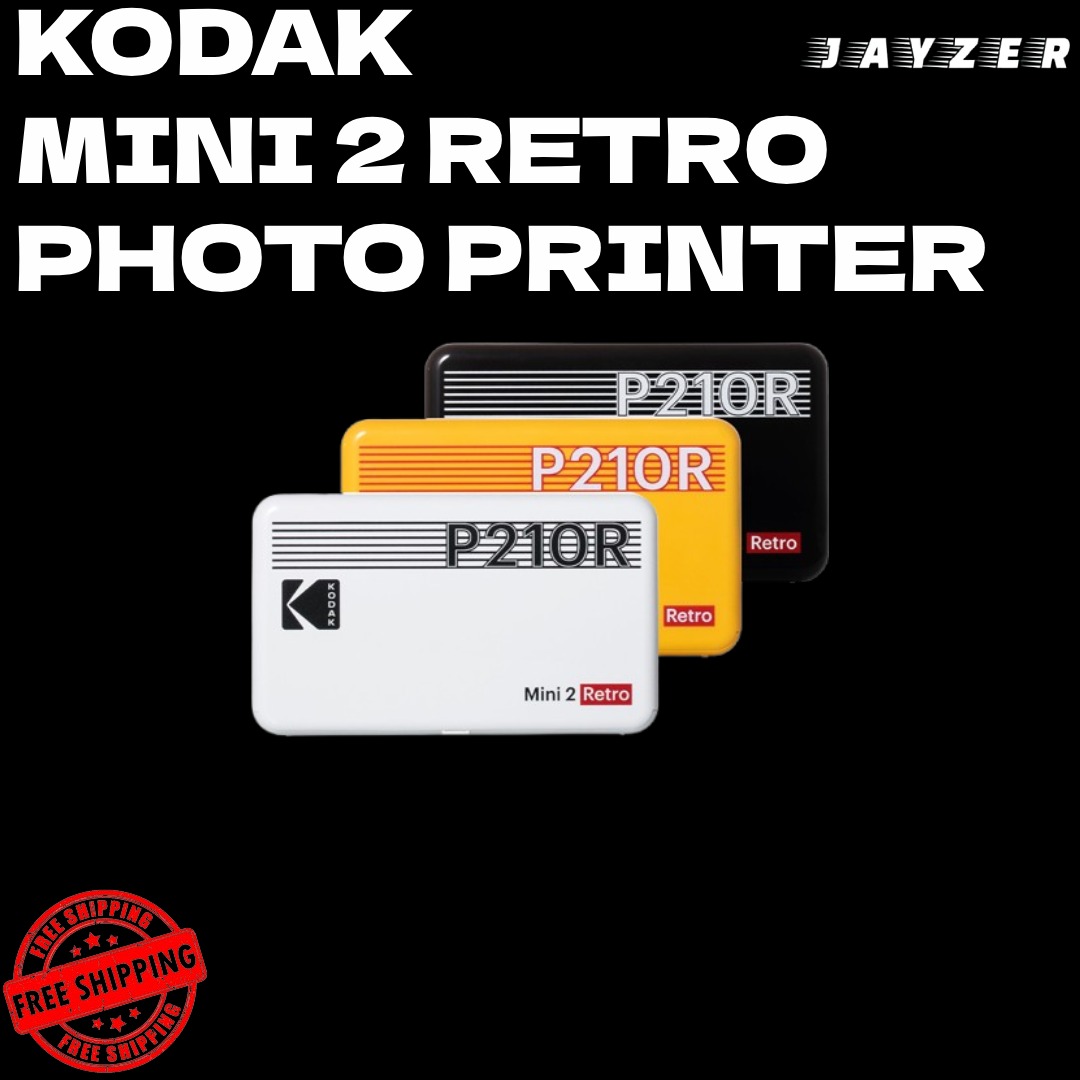 Kodak Mini 2 Retro Portable Photo Printer | Bluetooth 4PASS Dye-Sub | 2 ...