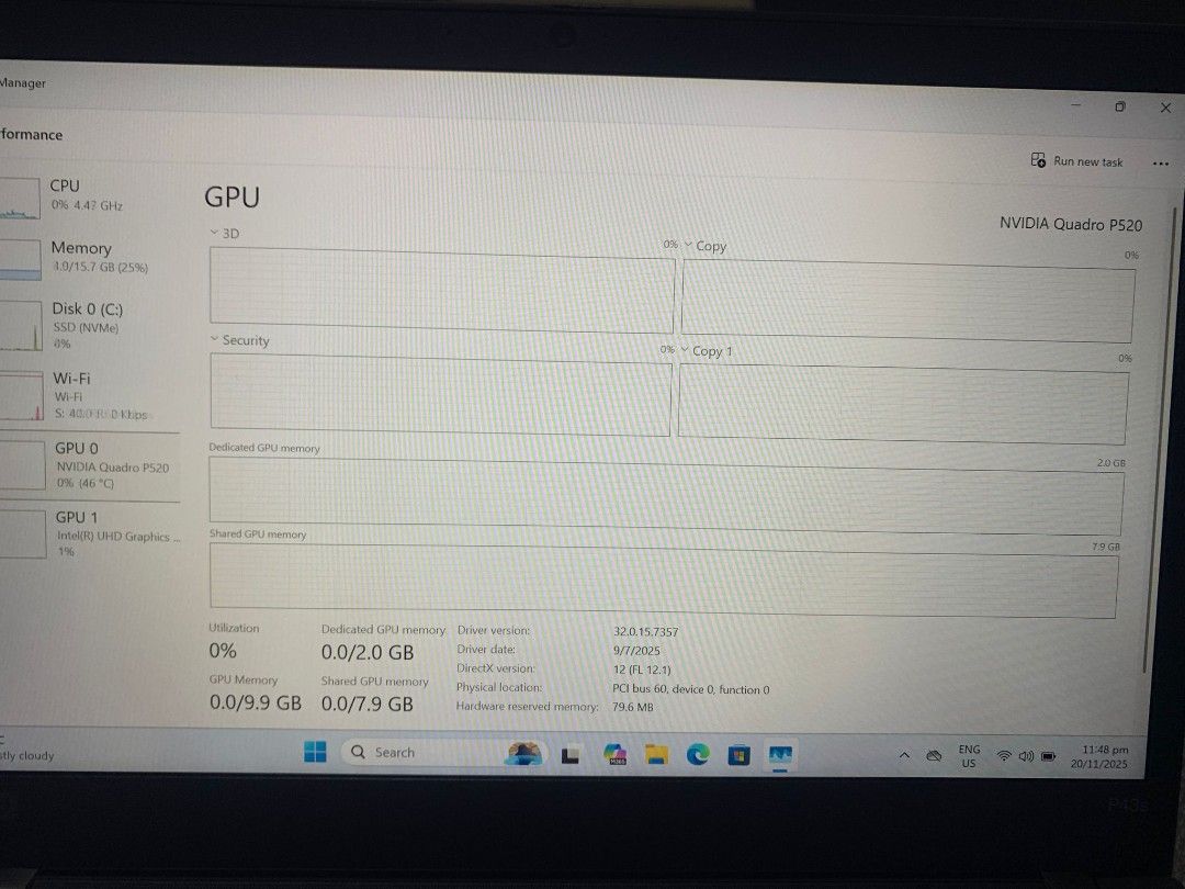 Laptop Lenovo thinkpad P43s graphics card editing and autocad laptop ...