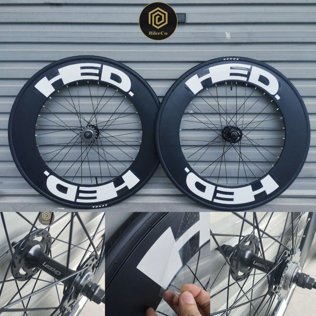 ⚪⚫LEGEND 90MM Aero Fixie Wheelset | Aluminium Alloy HED Decals Fixed ...