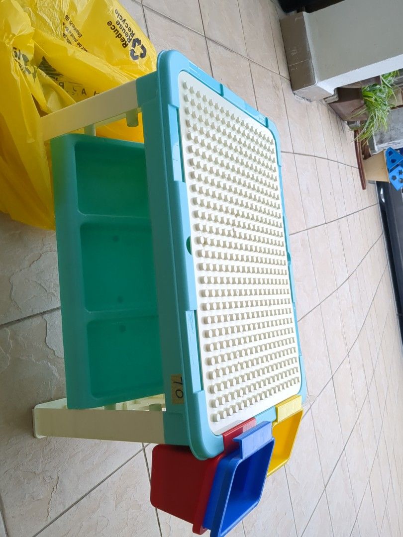 Lego Block Table with Storage, Furniture & Home Living, Furniture ...