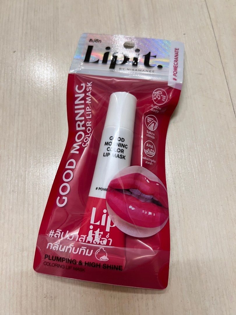 Lipit Good Morning Color Lip Mask - Pomegranate, Beauty & Personal Care ...