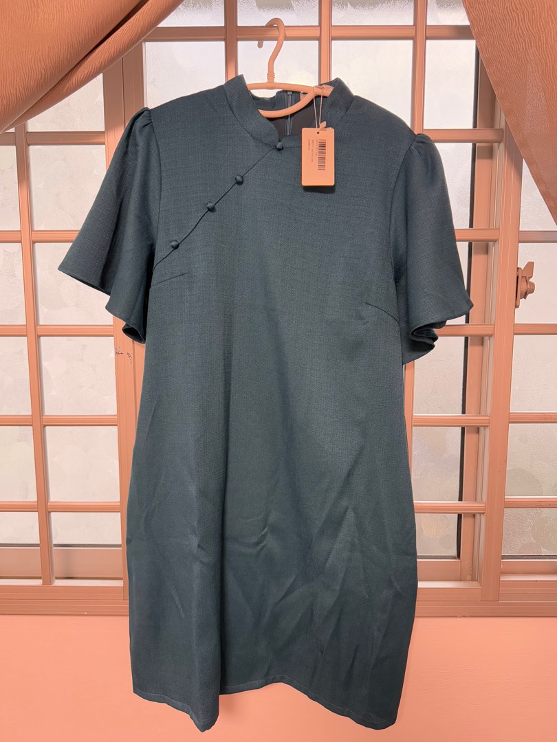 Love & Bravery Teal Cheongsam Dress with Tag, Women's Fashion, Dresses ...